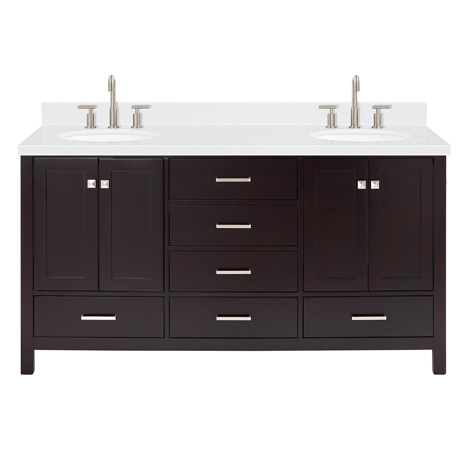 "Ariel Cambridge 66"" Double Basin Vanity Set, Free Standing, Espresso ...