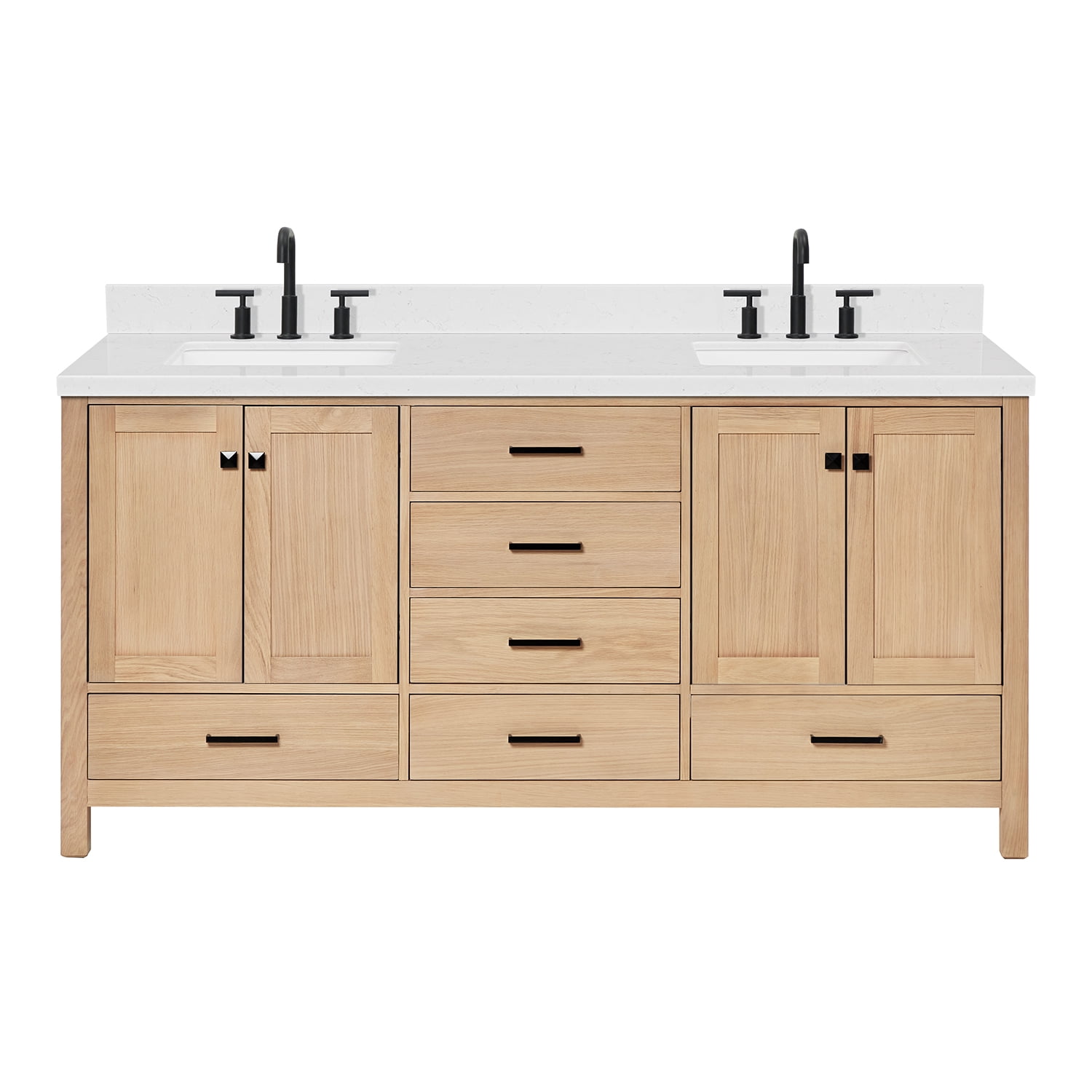 ARIEL Cambridge 72 Inch Double Rectangle Bathroom Vanity - Walmart.com