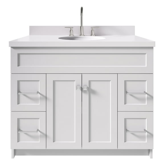 ARIEL Hamlet 42 Inch Rectangle Sink Bathroom Vanity With Carrara White ...