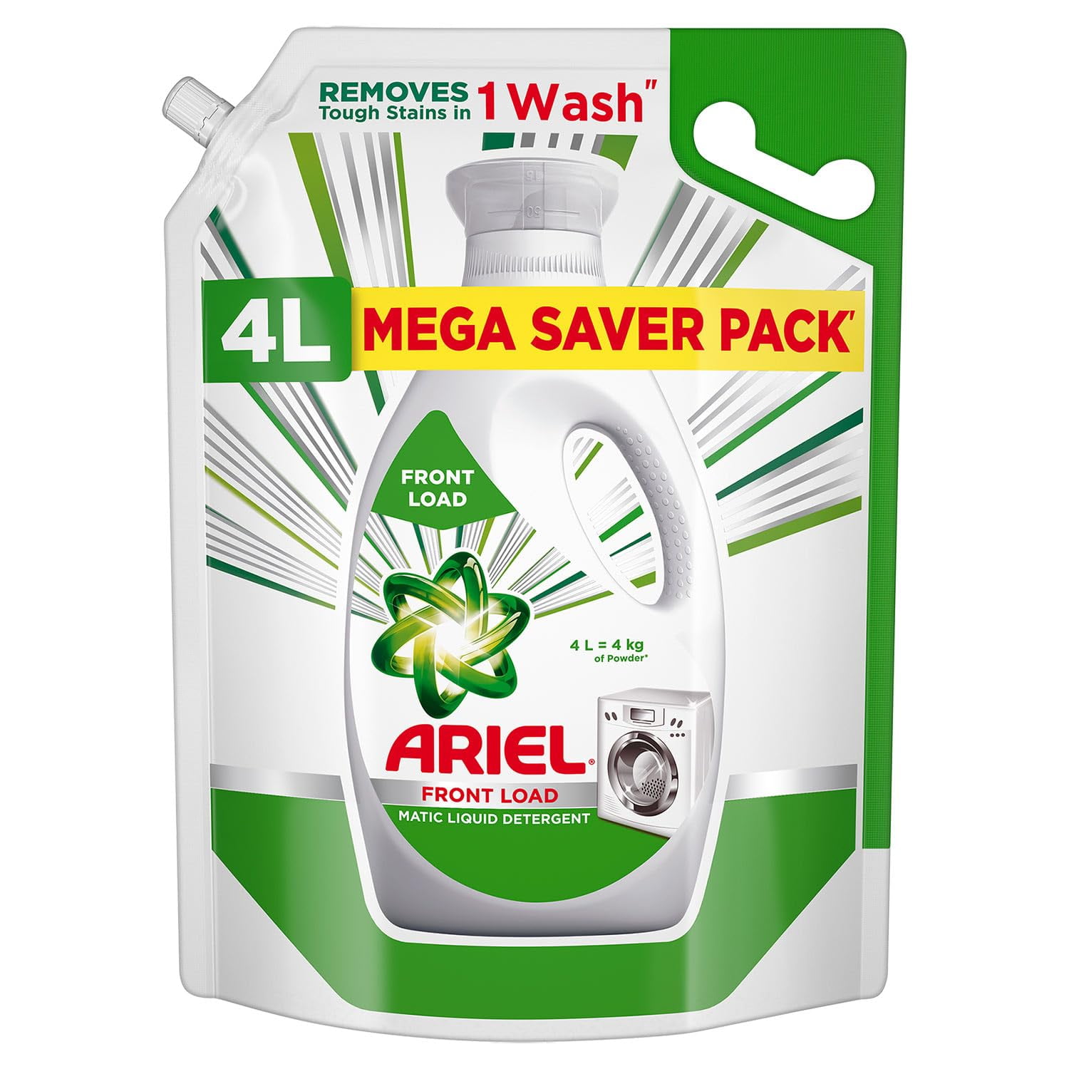 Ariel Front Liquid Detergent 4 Liter Removes Tough Stains, Specially ...