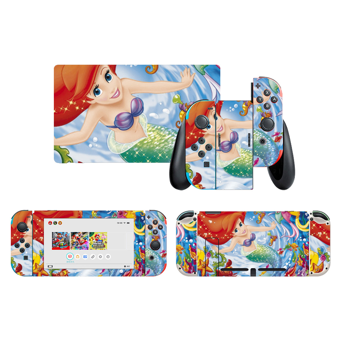 Ariel Game Switch Skin - Anime Cartoon Game Sticker, No Bubble ...