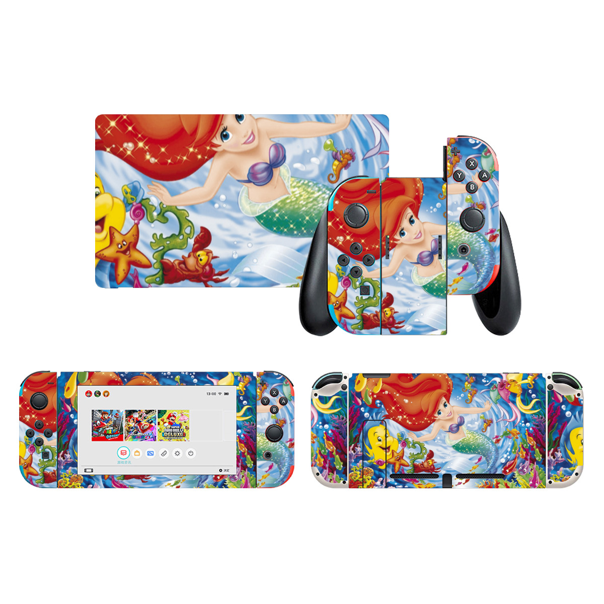 Ariel Game Switch Skin - Anime Cartoon Game Sticker, No Bubble ...