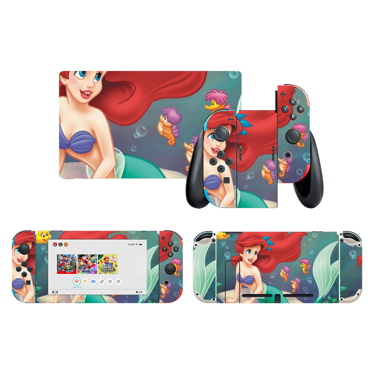 Ariel Game Switch Skin - Anime Cartoon Game Sticker, No Bubble ...