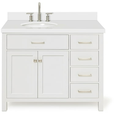 Ariel H042s-L-Bc Bristol 42" Single Free Standing Left Offset Vanity ...