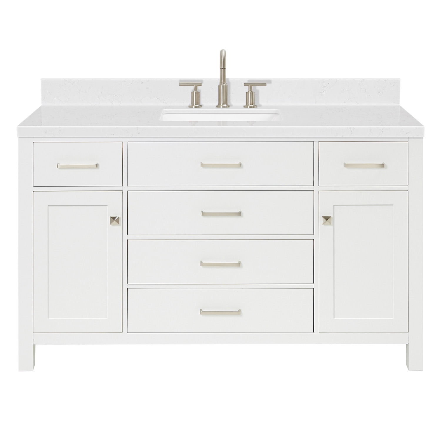 "Ariel Bristol 55"" Single Sink Free-Standing Vanity Set - White ...