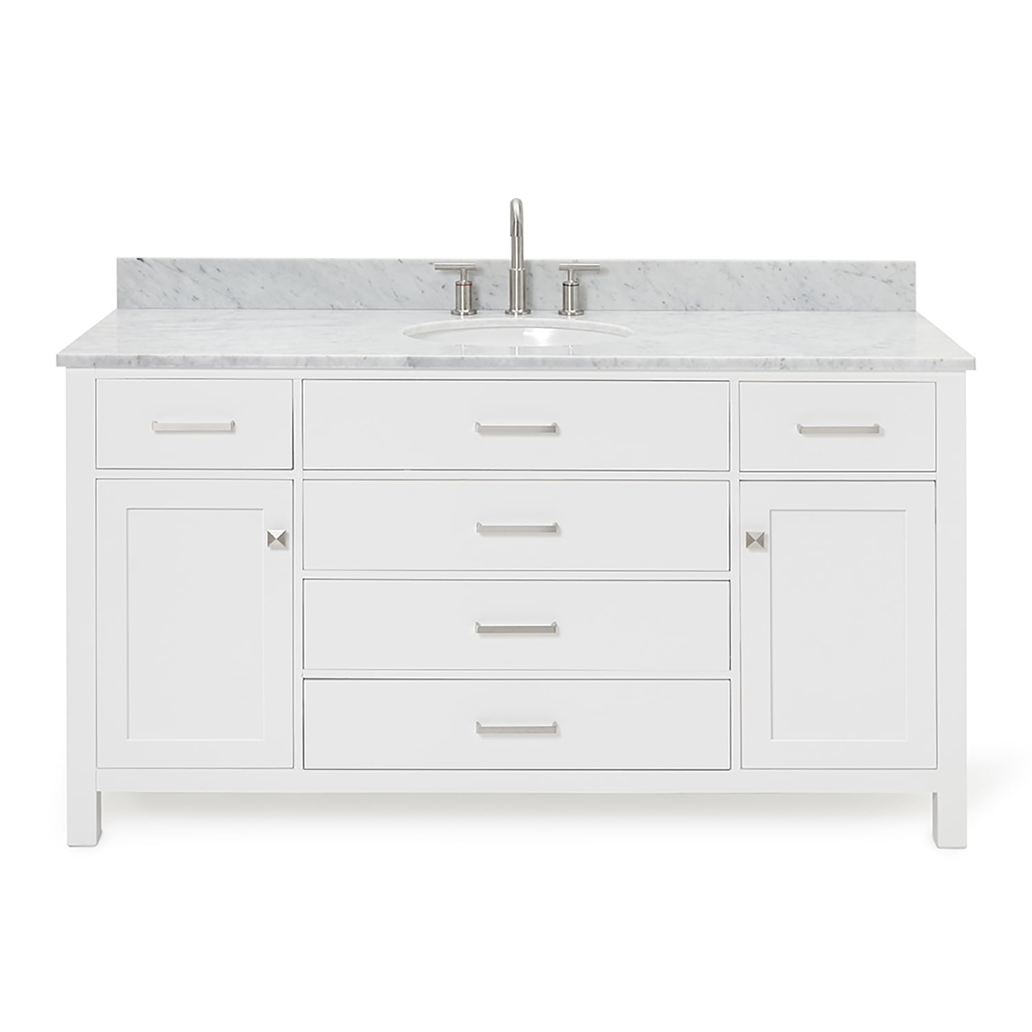 Ariel H061scw2ovo Bristol 61" Free Standing Single Oval Basin Vanity ...