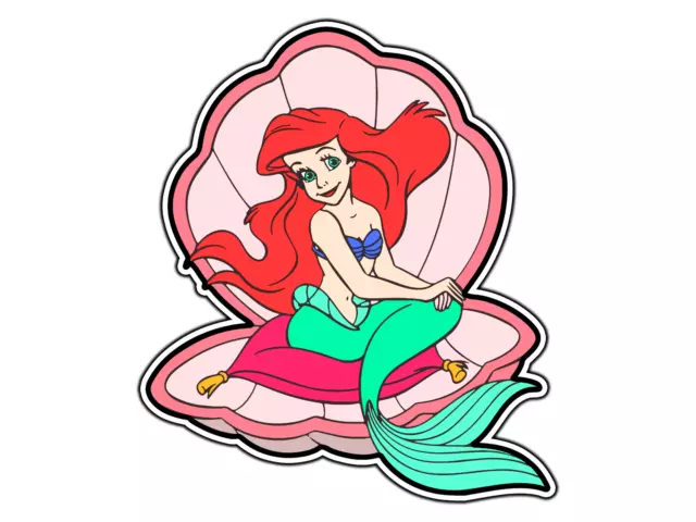 Ariel Happy Seashell Waterproof Sticker Phone Decal Water Bottle ...