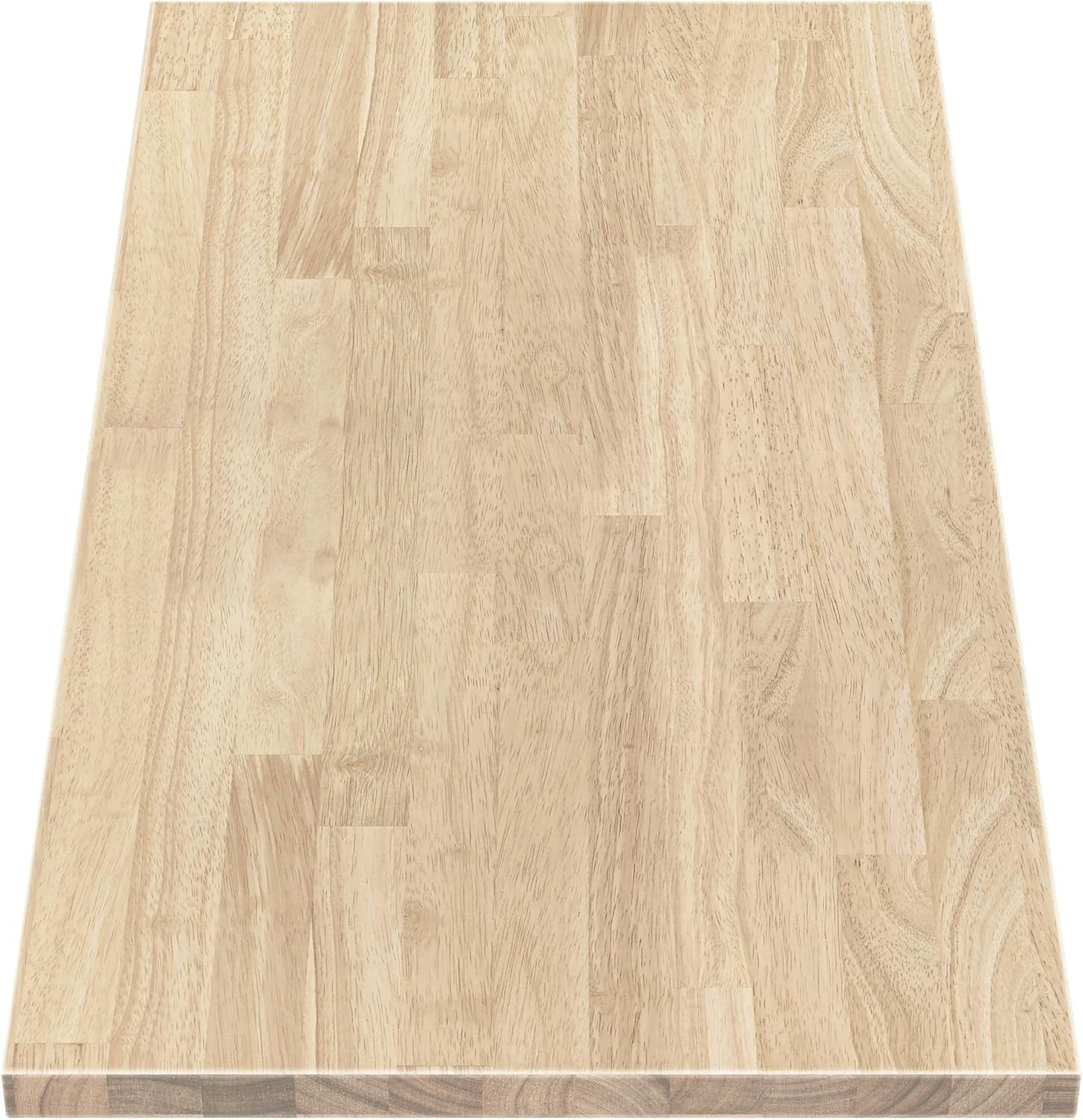 Ariel Hevea Unfinished Butcher Block Countertop 48"L x 25"W x 1.5"Th ...
