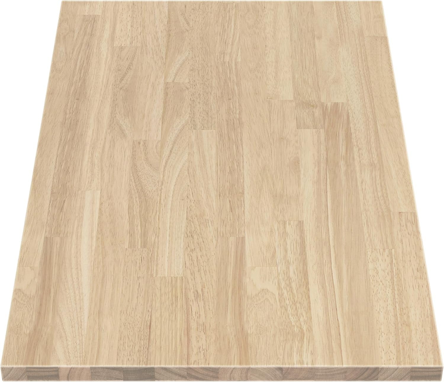 Ariel Hevea Unfinished Butcher Block Countertop 48"L x 30"W x 1.5"Th ...