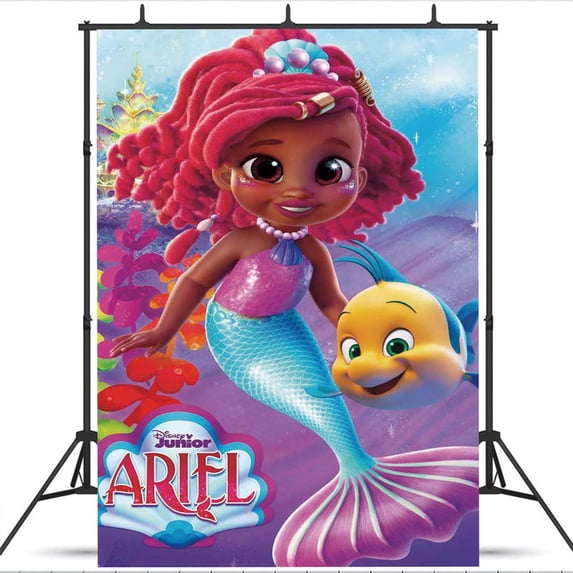 Ariel Junior Mermaid Princess Party Supplies Background Backdrop ...