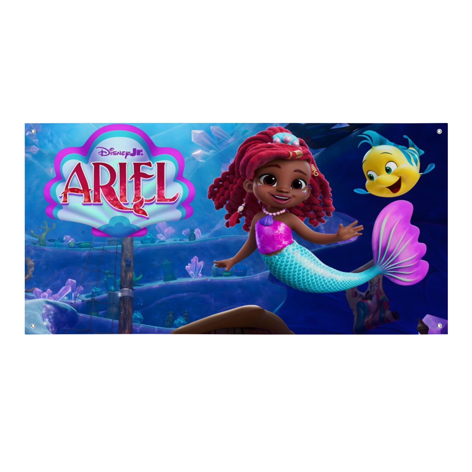 Ariel Junior-Theme Backdrops Banner Birthday Party Decor Supplies ...