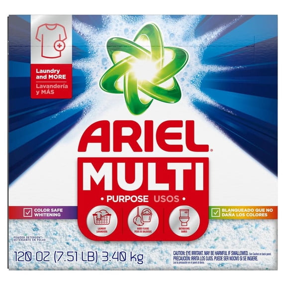 Ariel Multiuse Laundry Detergent Powder, Original Scent, Removes Stains ...