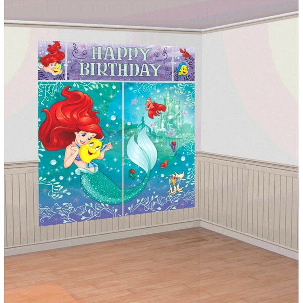 Ariel Party Scene Setters Wall Decorating Kit - Walmart.com