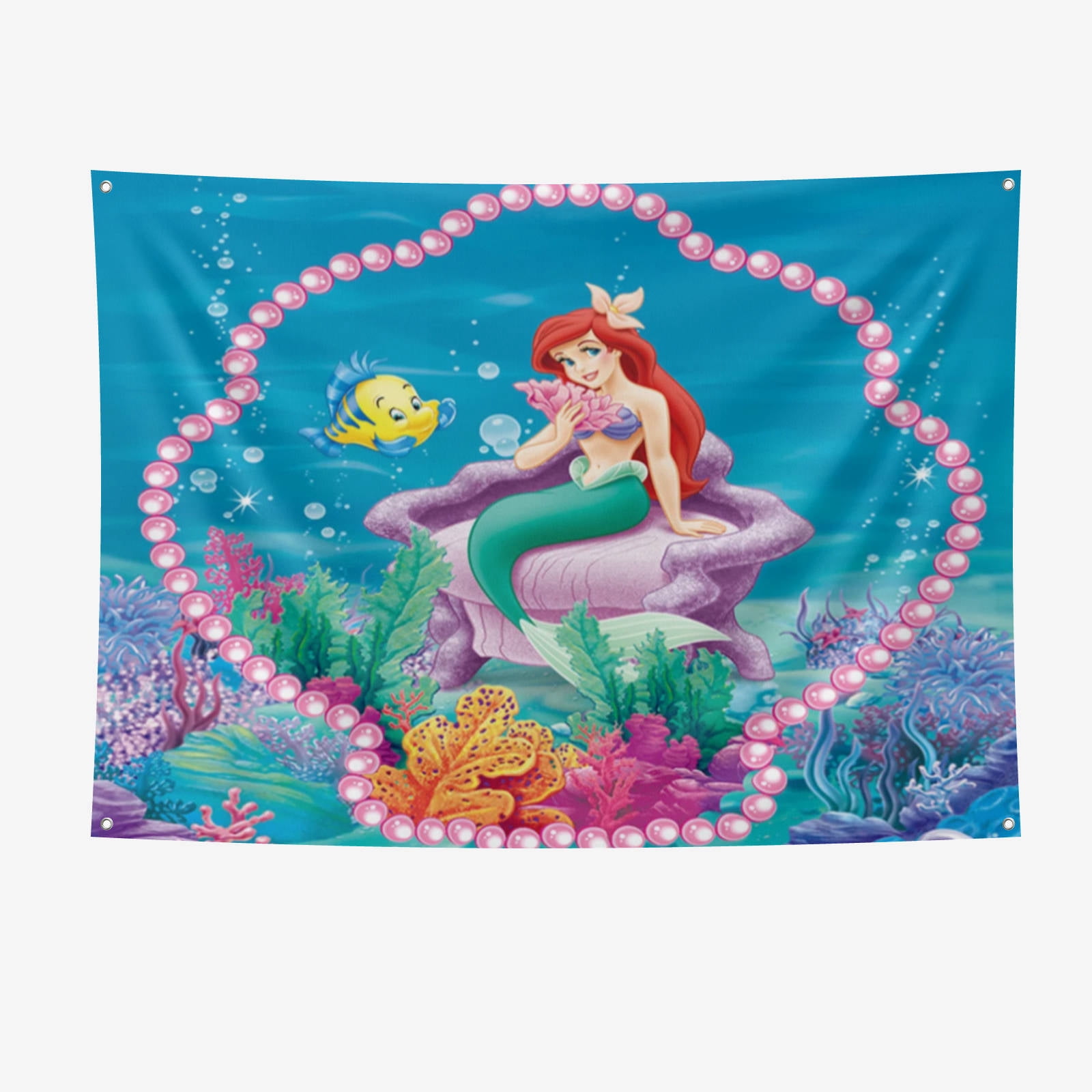 Ariel Party Supplies Happy Birthday Banner 7*5FT Large Size Ariel Party ...
