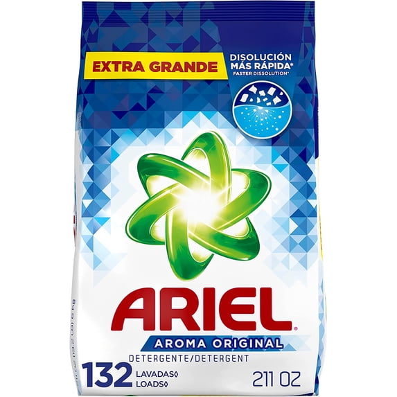 Ariel Powder Laundry Detergent, Original Scent, 132 Loads, 211 oz ...