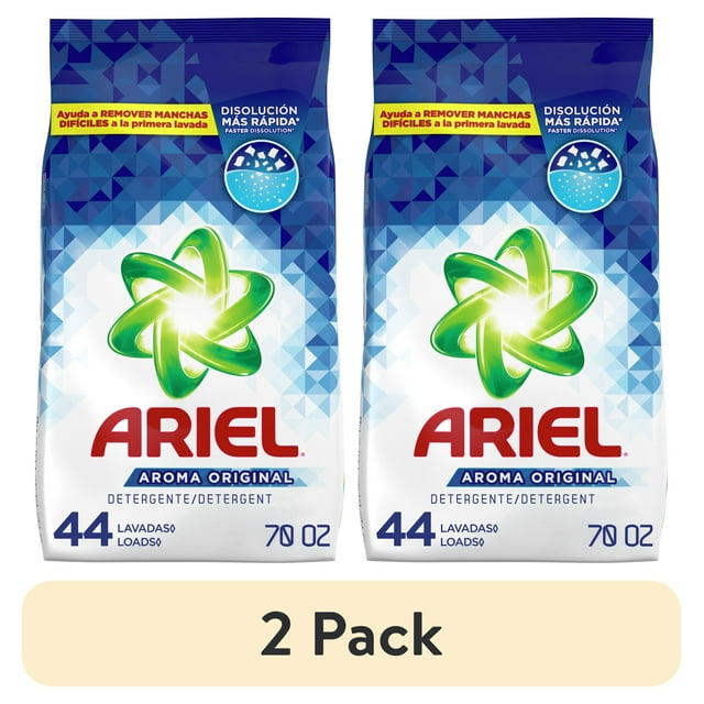 (2 pack) Ariel Powder Laundry Detergent, Original Scent, 2.0 kg, 44 ...