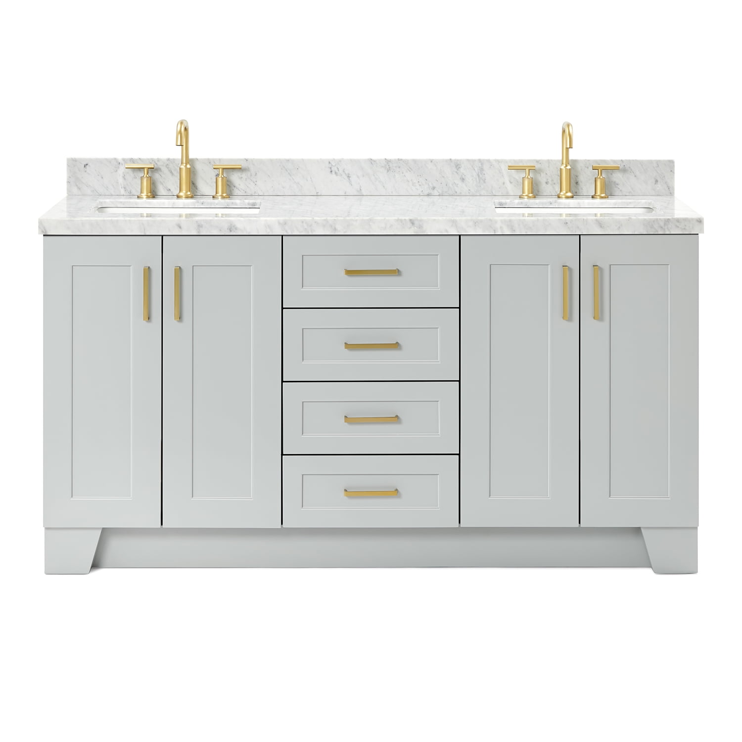 Ariel Taylor 67 Inch Double Rectangle Sink Vanity With Carrara White ...