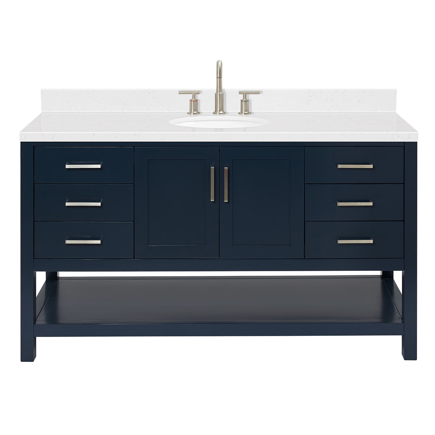 Ariel S060SCQOVOMNB Magnolia 60" Free Standing Single Basin Vanity Set ...