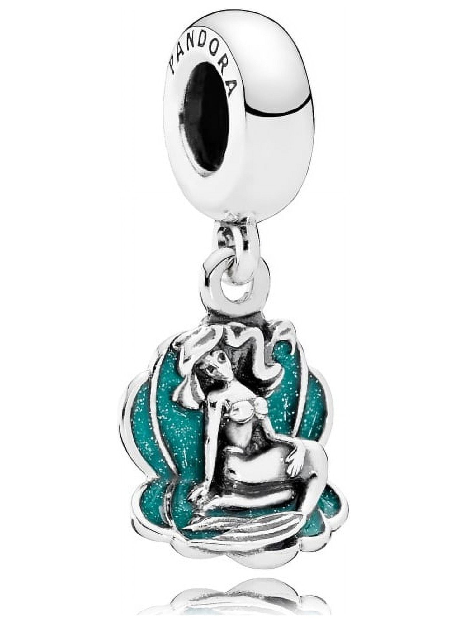 Ariel & Sea Shell dangle w/glittery seafoam green enam Charm ...