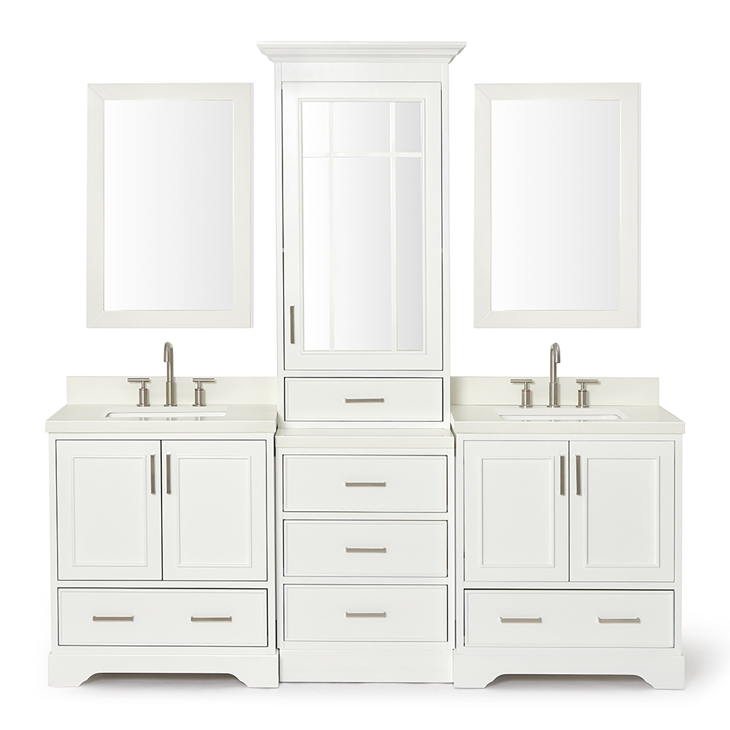 Eviva Acclaim 24" White Transitional Bathroom Vanity w/ White Quartz Top - Walmart.com