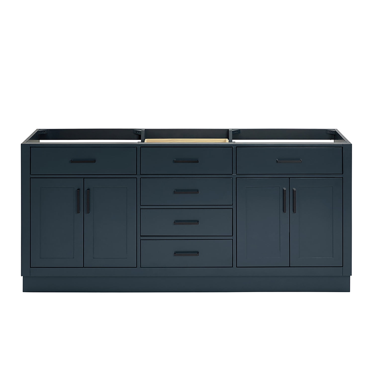 Ariel Hepburn 72 In. Double Sink Base Cabinet In Midnight Blue ...