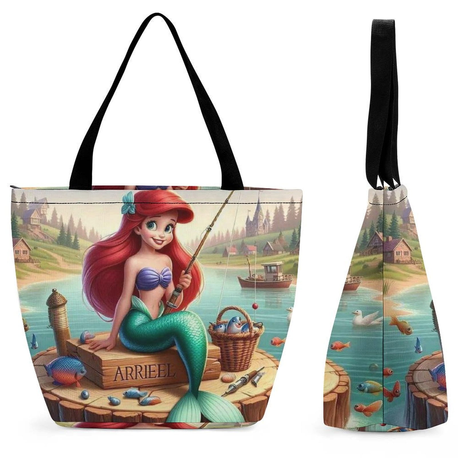 Ariel The Little Mermaid (1) Pattern Extra Large Shoulder Tote Bag for ...