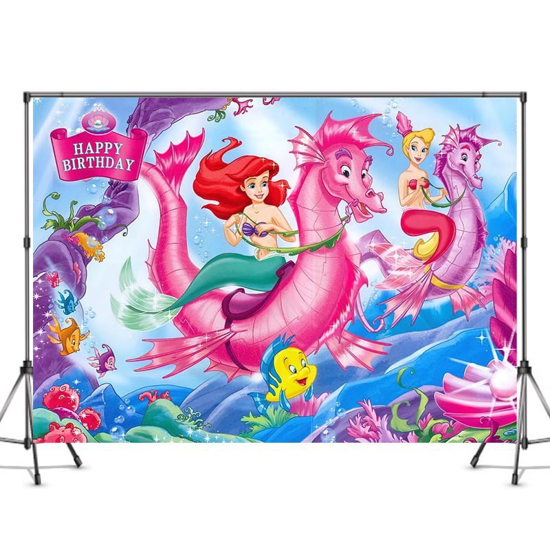 Ariel Theme Party Supplies Backdrop Ariel Birthday Party Decorations ...