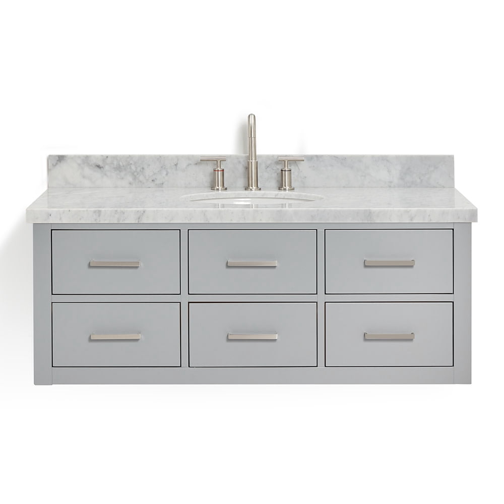 Ariel W049scwovo Hutton 48" Wall Mounted Single Basin Vanity Set - Grey ...