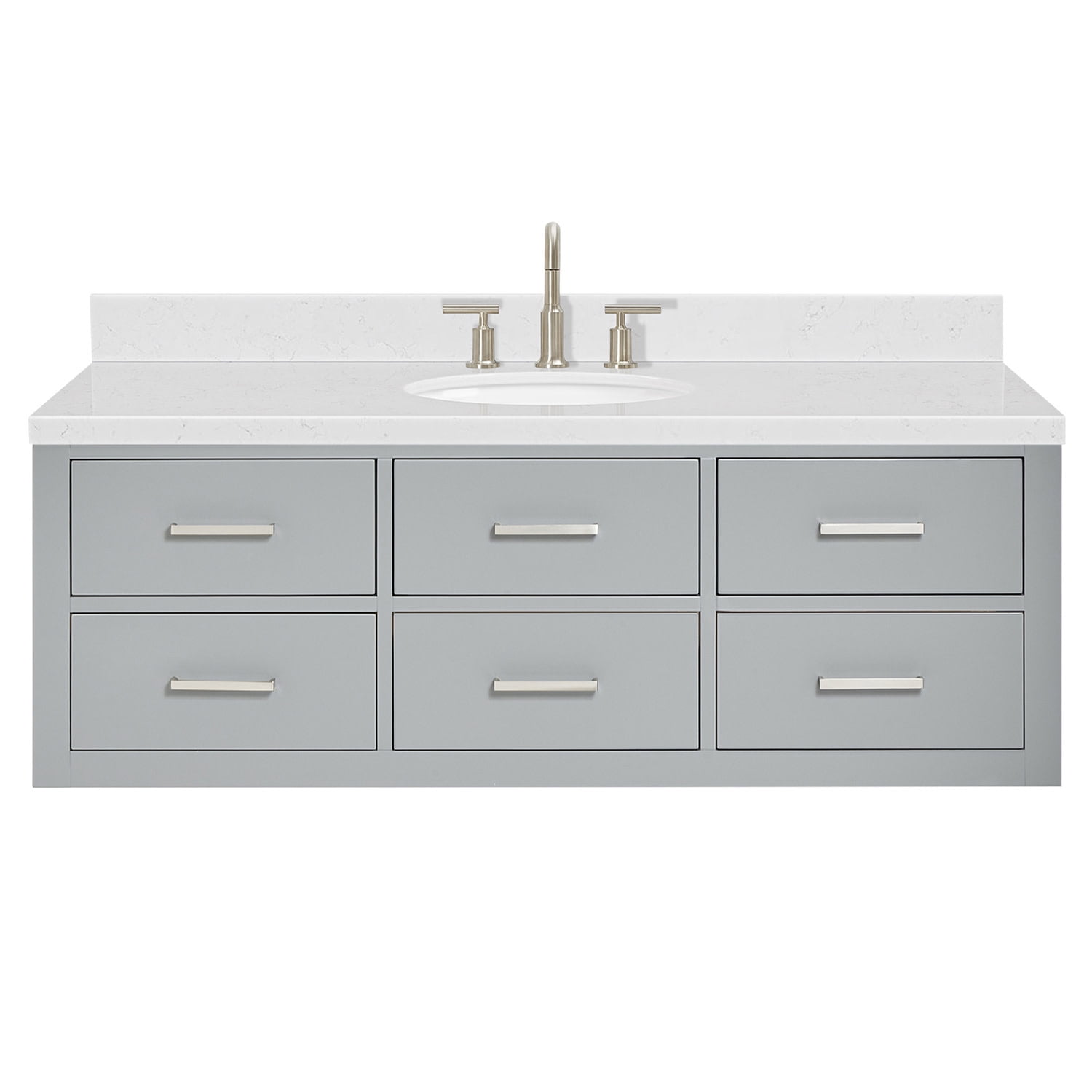 Ariel W054scqovo Hutton 54" Wall Mounted Single Basin Vanity Set - Grey ...