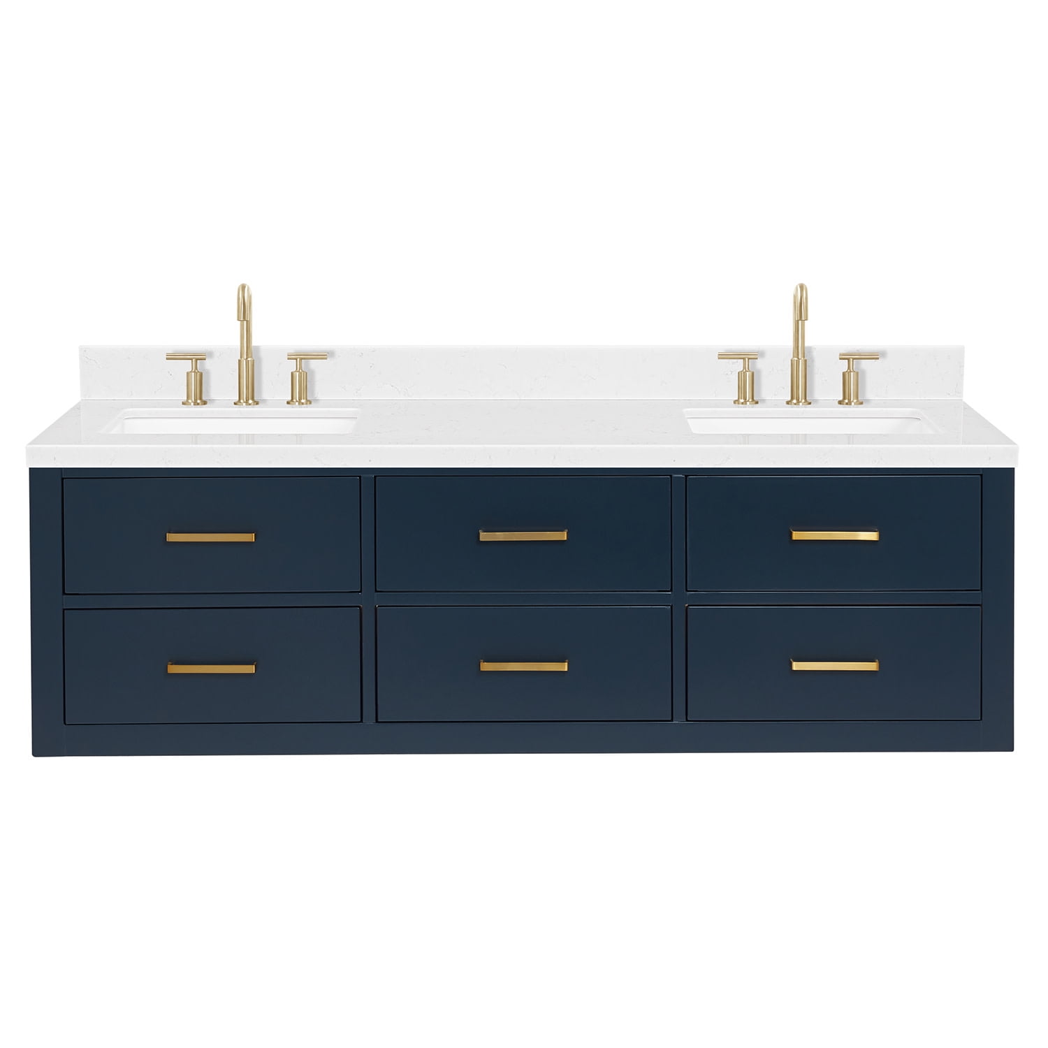 Ariel W060dcqrvo Hutton 60" Wall Mounted Double Basin Vanity Set ...