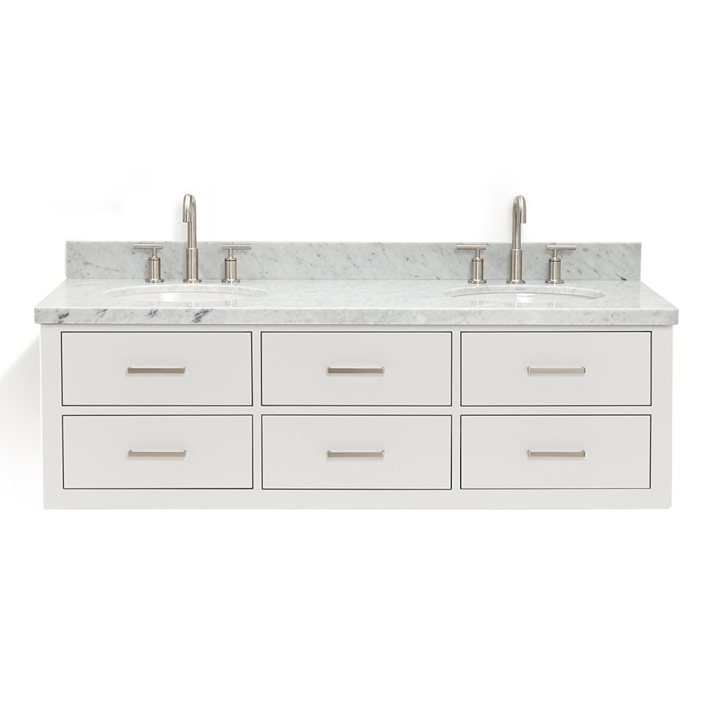 Ariel W061dcwovo Hutton 60" Wall Mounted Double Basin Vanity Set ...