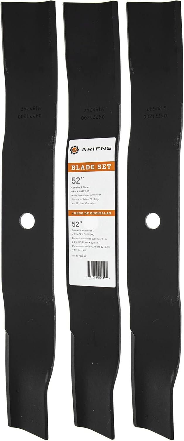 Ariens 70716200 Mower Blades Edge & X/XD/XL 52 in. Zero Turn Mowers, 3 ...