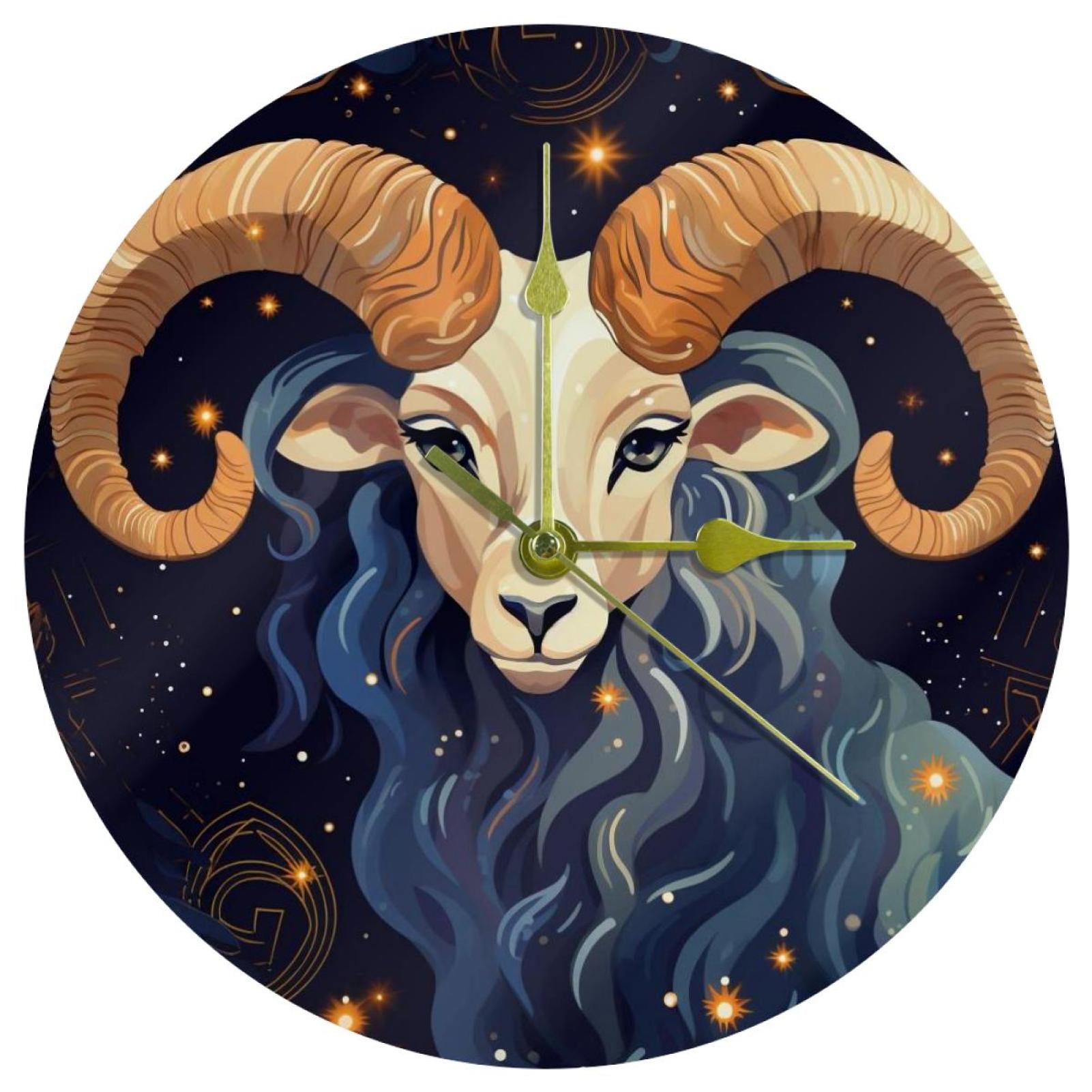 Aries 9.8 Inch Round Acrylic Wall Clock - Silent Non Ticking Battery ...