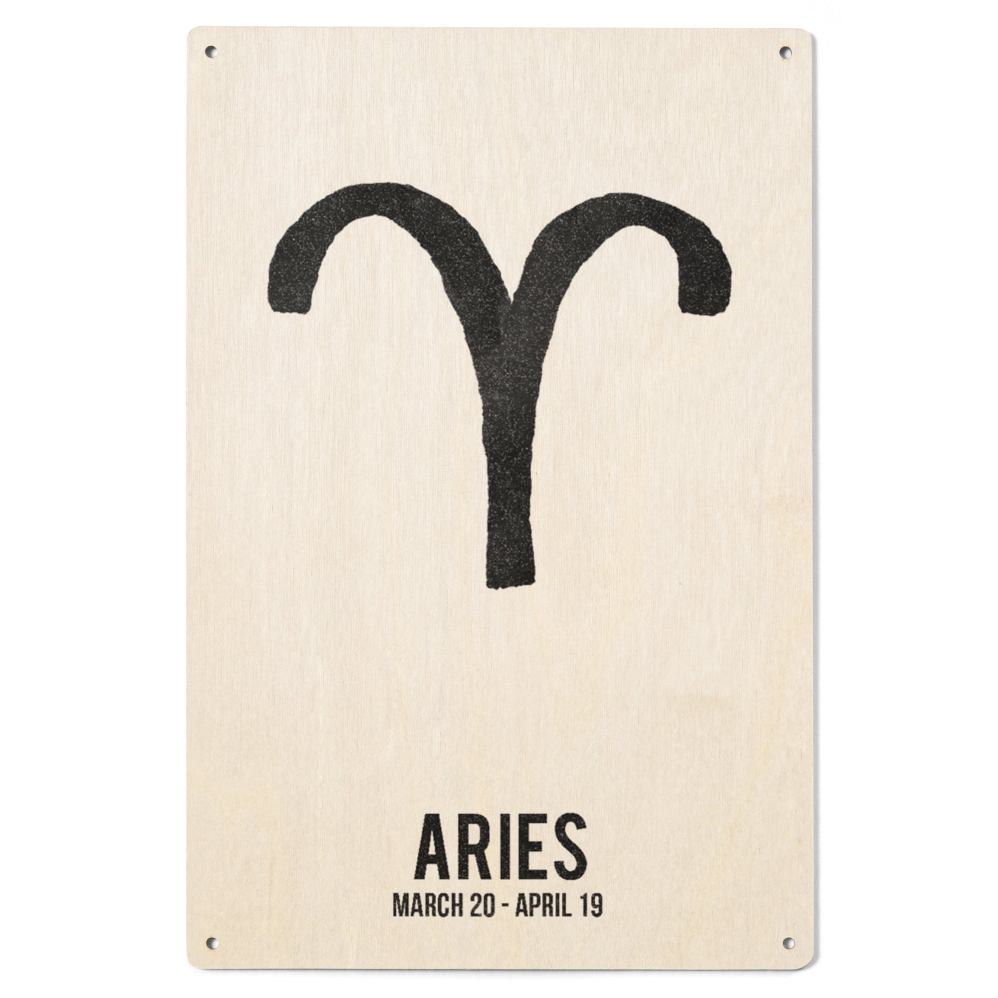 Aries, Astrology Zodiac Symbol, Ink Drawing Birch Wood Wall Sign (6x9 ...