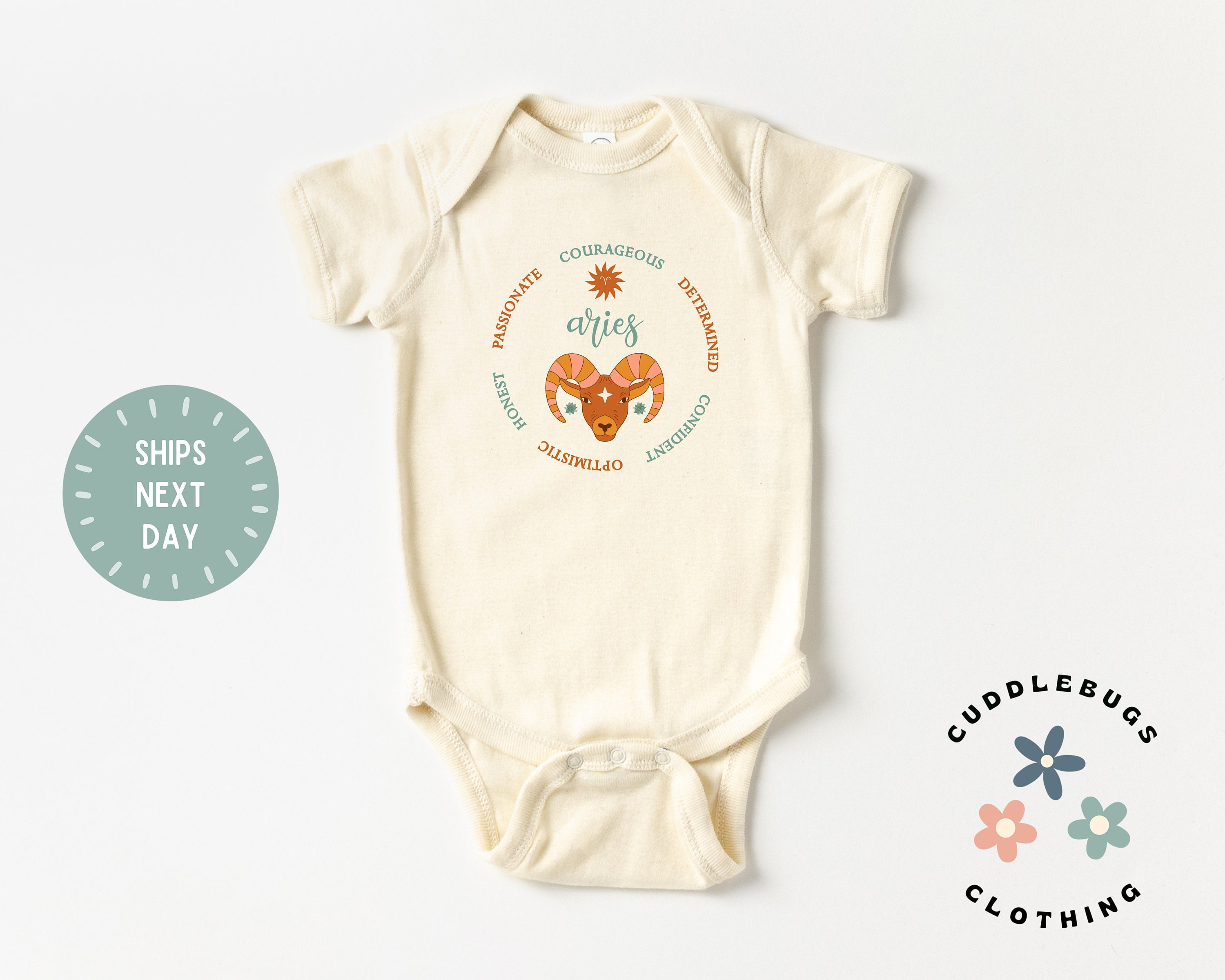Aries Baby Onesies Bodysuit, Astrology Zodiac Bodysuit, Aries Horoscope ...