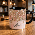 Aries Ceramic Mug Personalized Name Floral Stained Glass Zodiac Gift ...