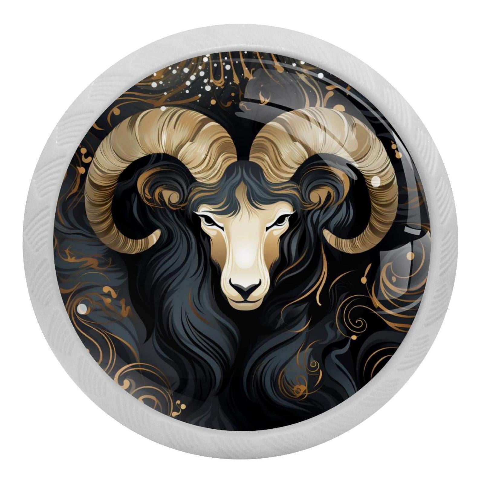 Aries Constellation Fluorescent Drawer Pulls - Round 4-Pack Glow-in-the ...