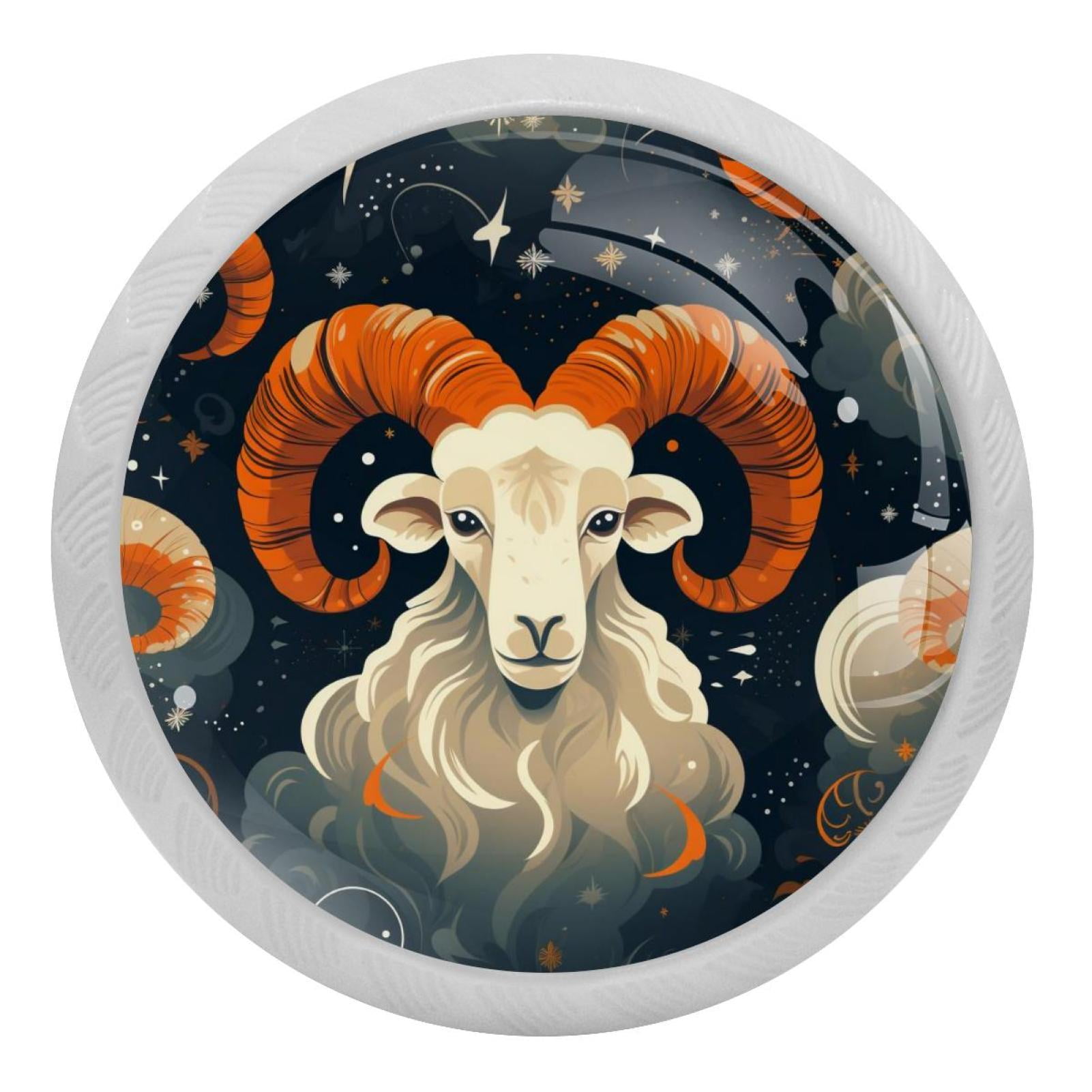 Aries Constellation Fluorescent Drawer Pulls with Screws - Round 4-Pack ...