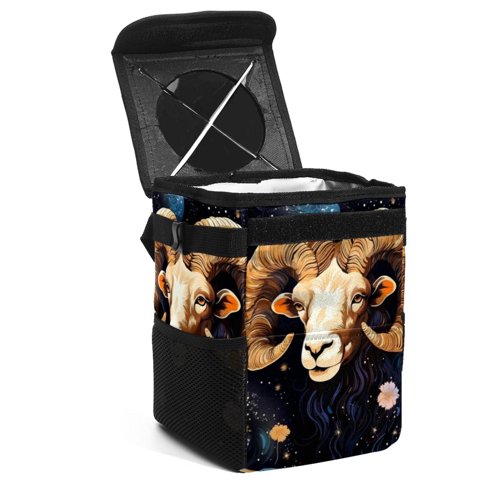 Aries Constellation Foldable Car Trash Can with Lid, Leak-proof ...