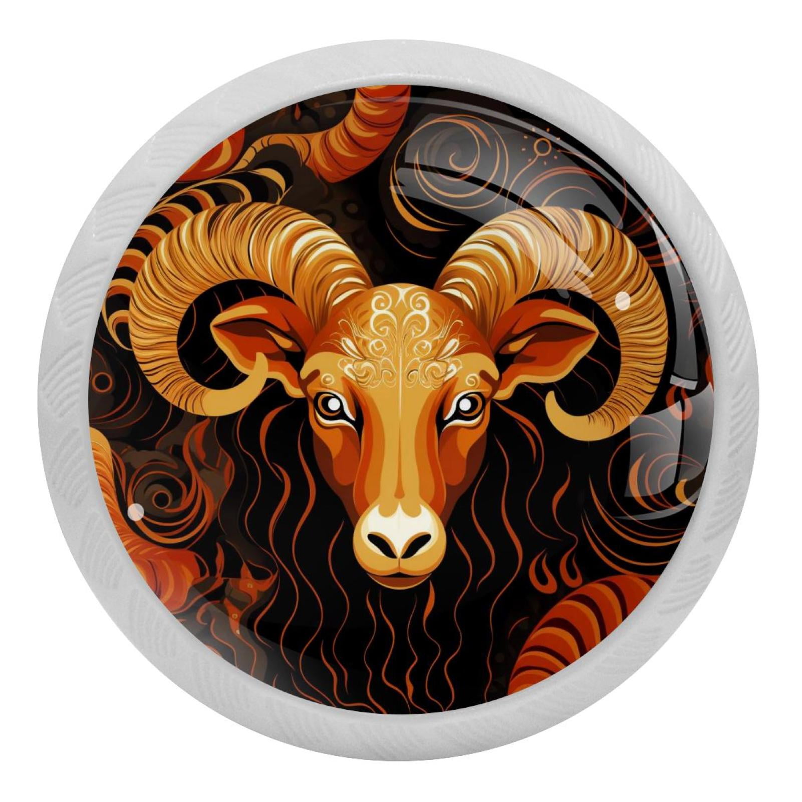 Aries Constellation Glow-in-the-Dark Round Cabinet Knobs - Fluorescent ...