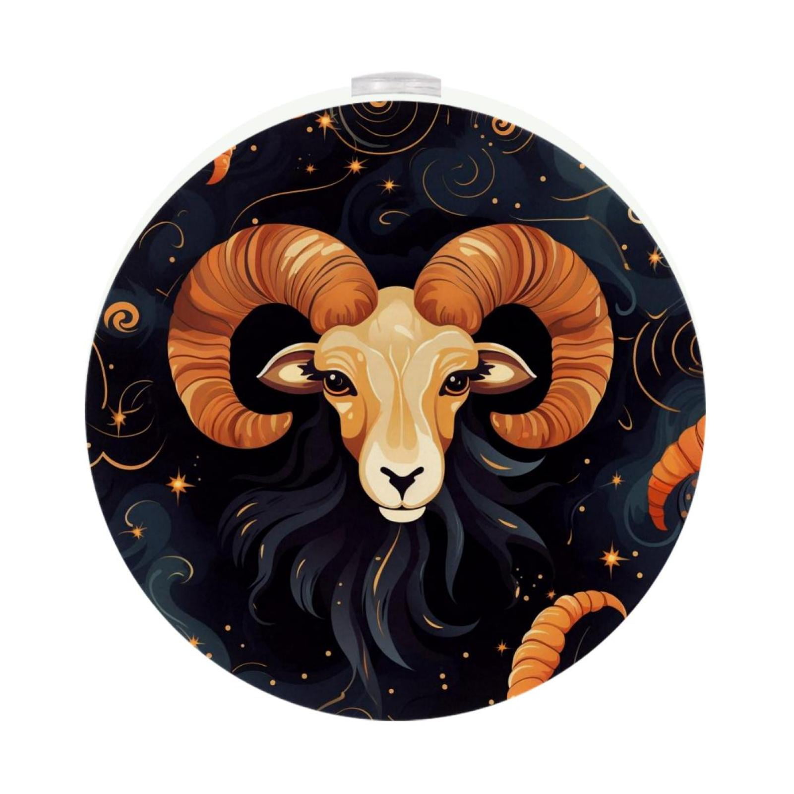 Aries Constellation LED Round Night Light - 2PCS, Energy Efficient Plug ...