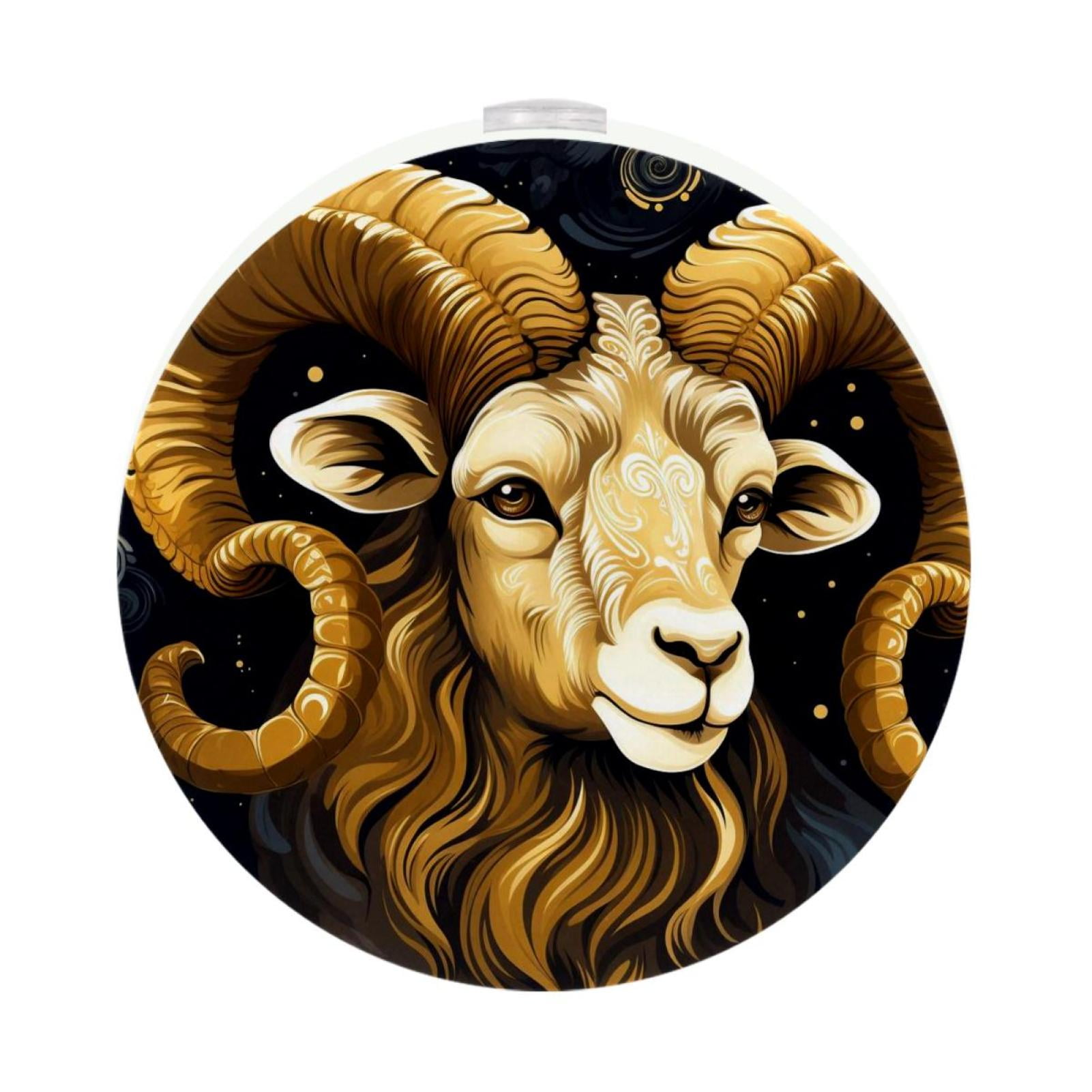 Aries Constellation LED Round Night Light-2PCS, Plug-in Wall Lamp with ...