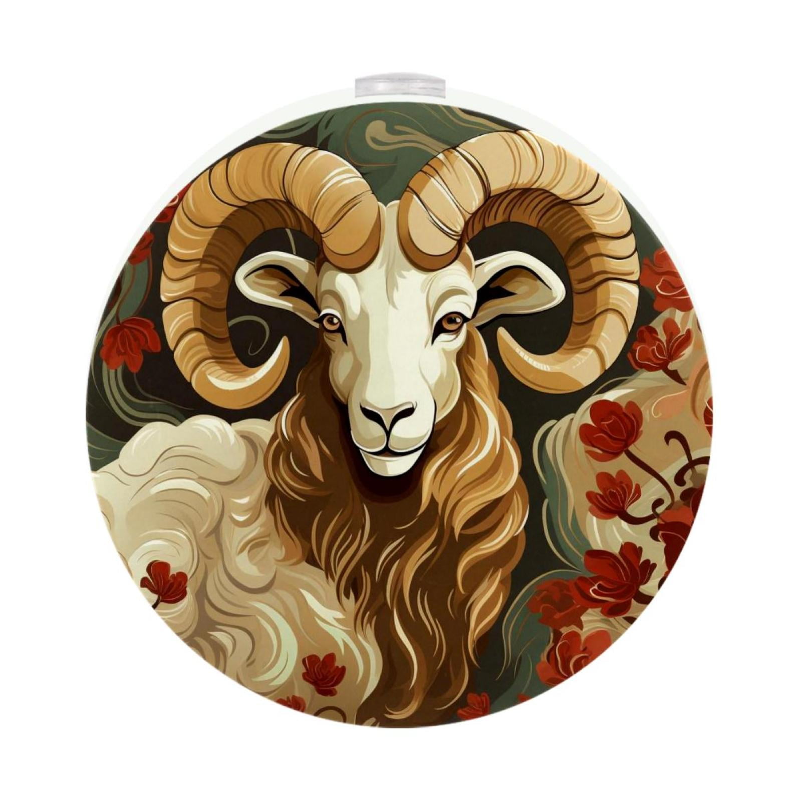 Aries Constellation LED Round Night Light-2pcs, Dimmable Plug-in ...