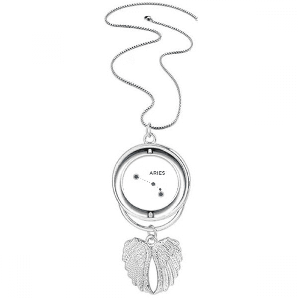 Aries Constellation Sign Zodiac Pendant Angel Wings Rotating Necklace ...