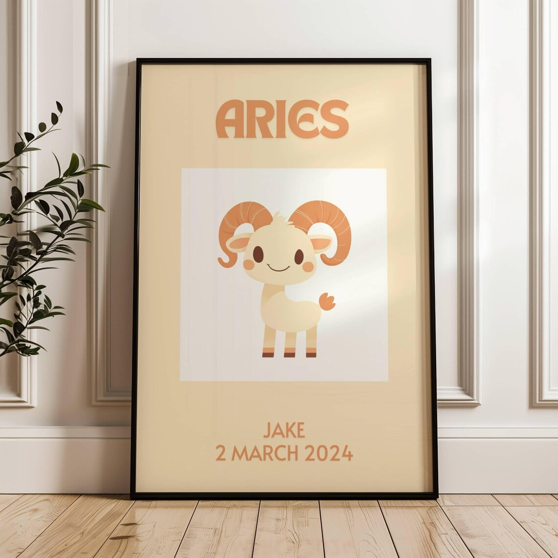 Aries Custom Child Name Zodiac Print, Personalized Child Baby Name ...