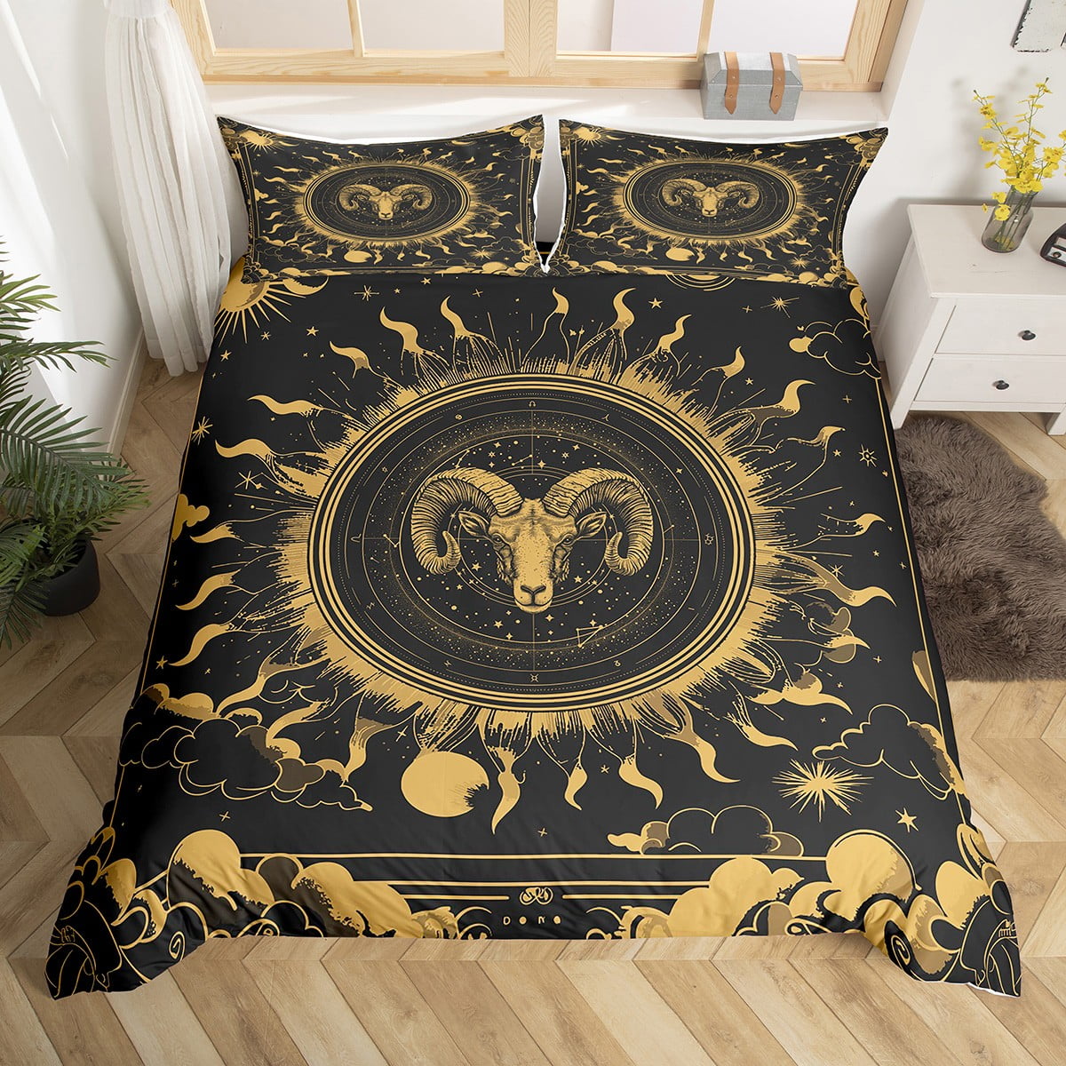 Aries Duvet Cover Twin Size 12 Horoscope Astrology Bedding Set ...