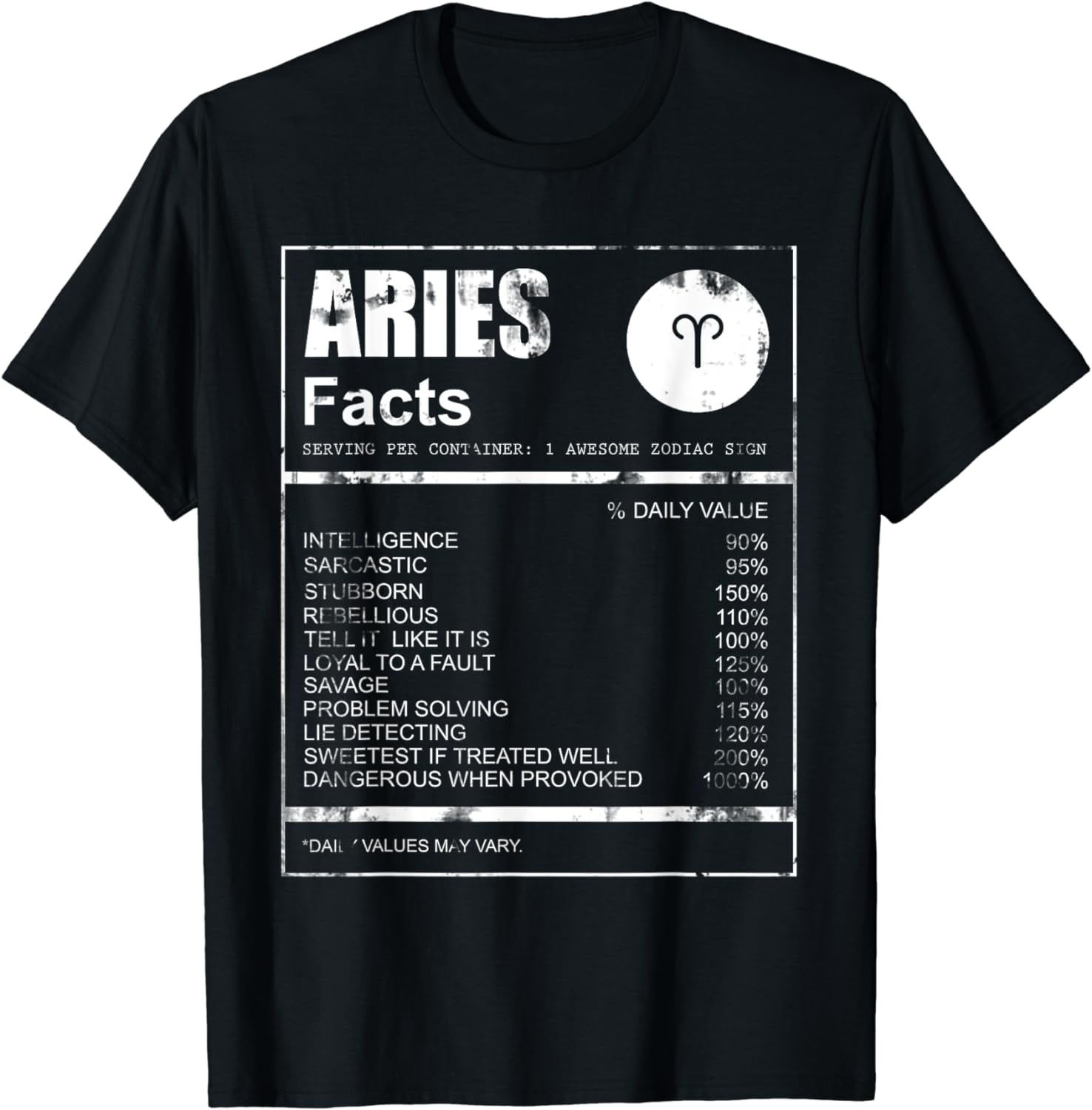 Aries Facts Zodiac Sign T-Shirt - Walmart.com