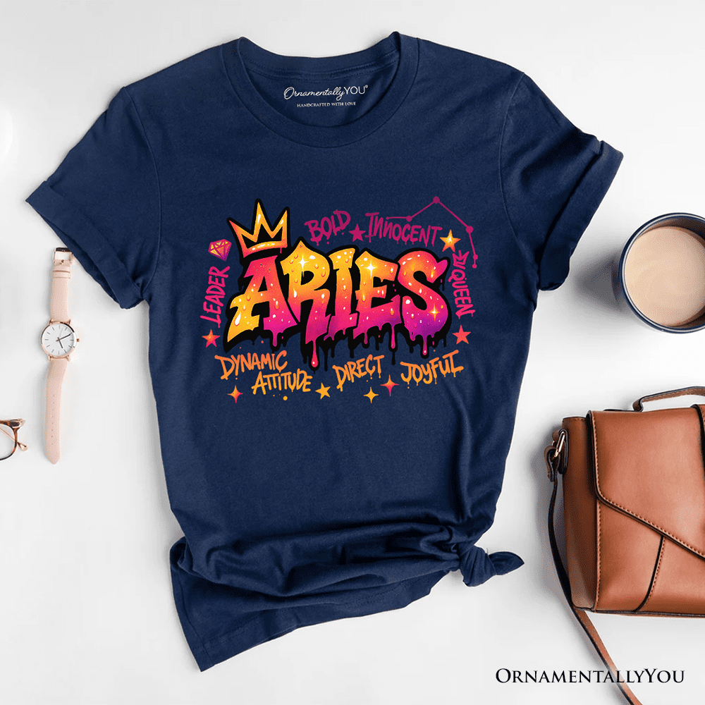 Aries Graffiti Zodiac T-Shirt, Street Style Astrology Horoscope Tee ...