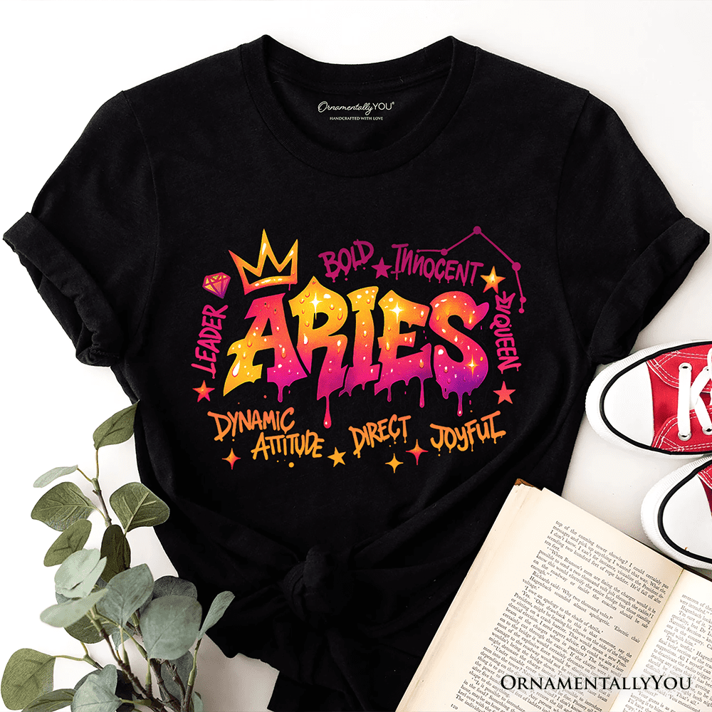 Aries Graffiti Zodiac T-Shirt, Street Style Astrology Horoscope Tee ...
