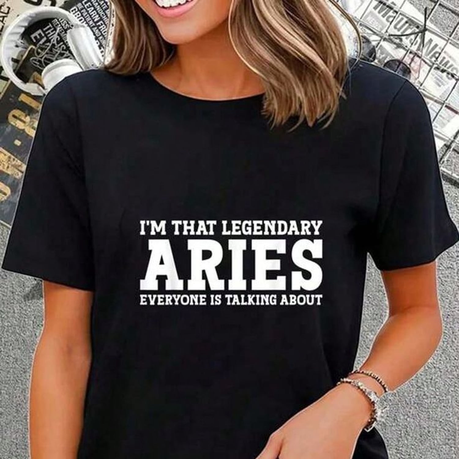 Aries PerS1onal Name Funny Aries T-S1Hirt Round Neck S1Hort eeve T ...